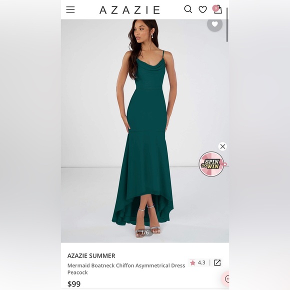 Azazie | Dresses | Azazie Summer In Peackock | Poshmark